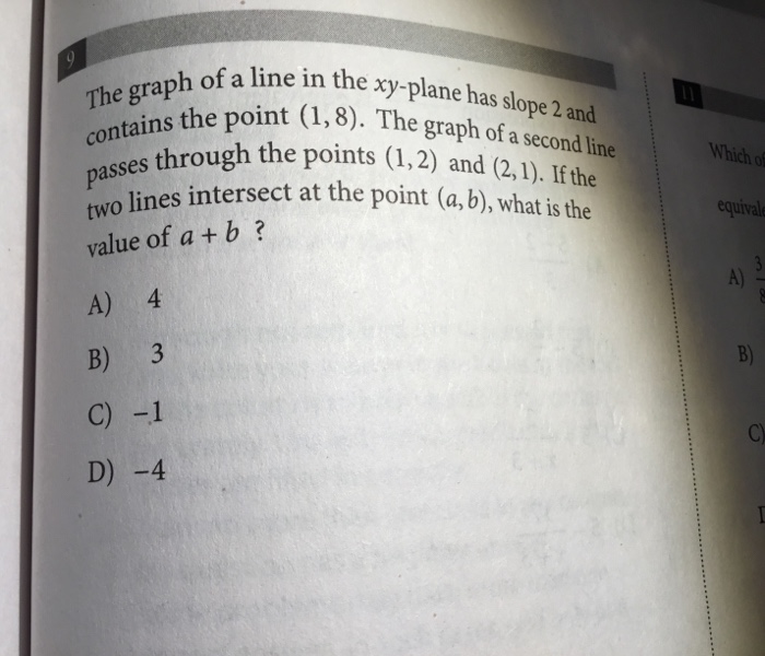 Solved in the xy-plane has slope 2 and at (1,8). The graph | Chegg.com
