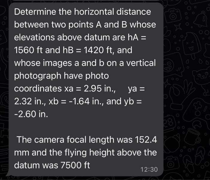 Solved Determine the horizontal distance between two points | Chegg.com