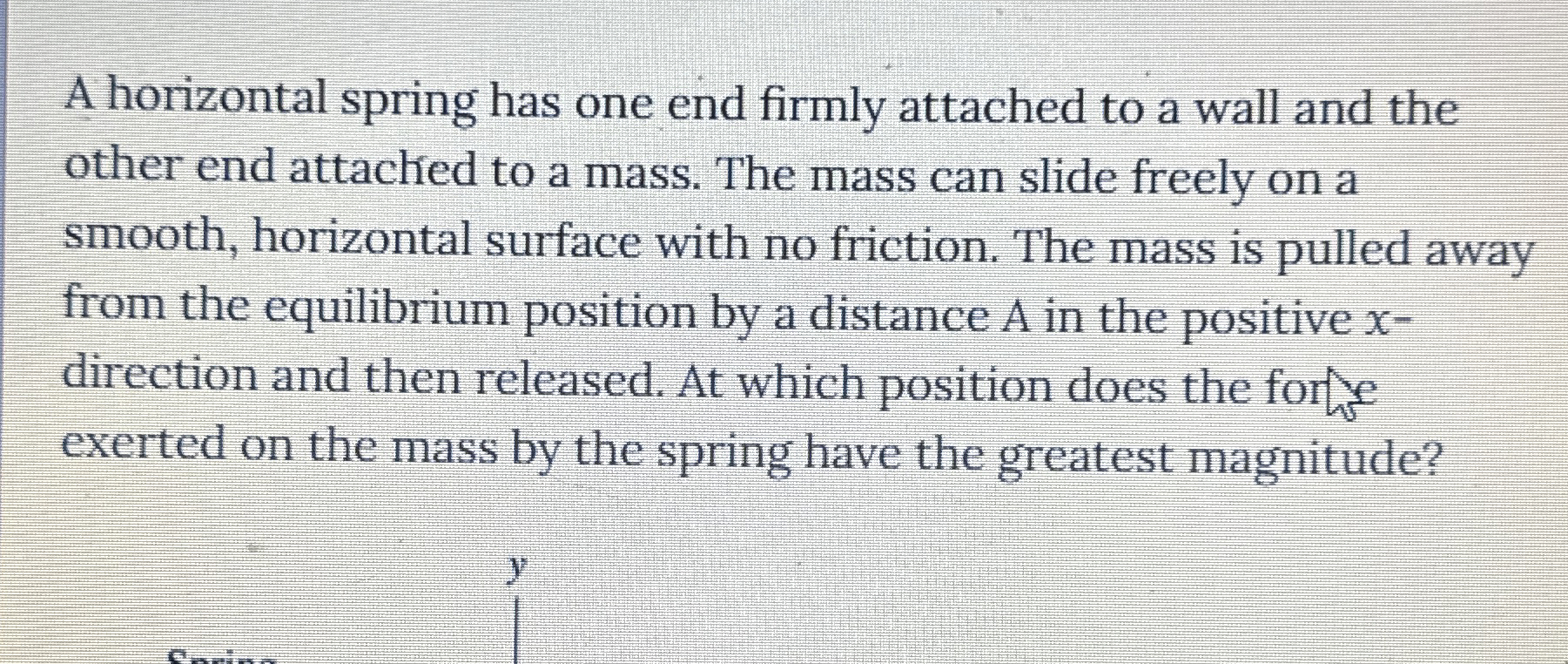 Solved A horizontal spring has one end firmly attached to a | Chegg.com