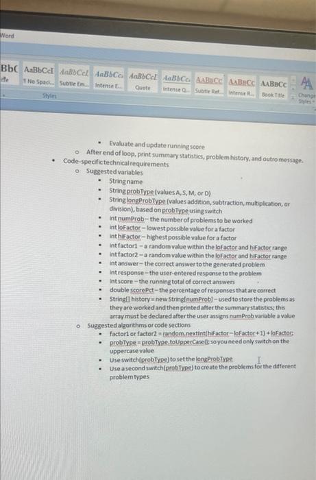 Solved ITSS/OPRE 3312 - Object-Oriented Programming Project: | Chegg.com