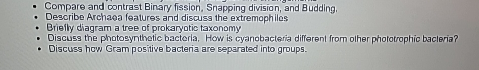 Solved Compare and contrast Binary fission, Snapping | Chegg.com