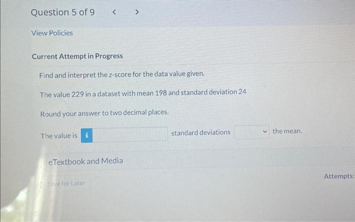 Solved Question 5 of 9 View Policies Current Attempt in | Chegg.com