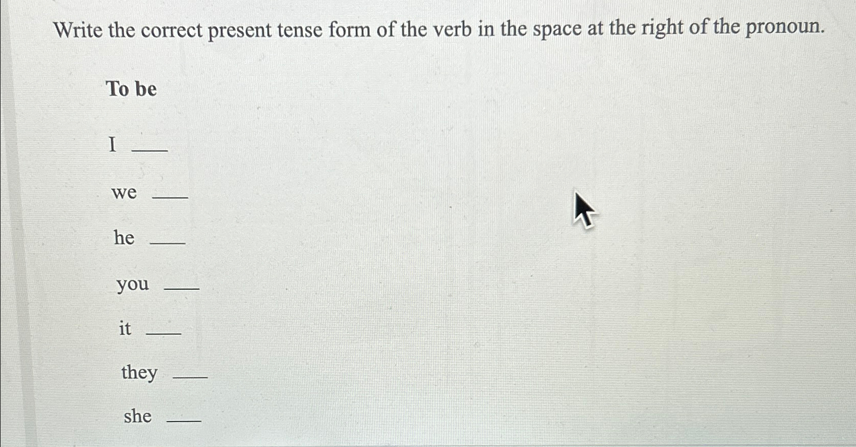 Solved Write the correct present tense form of the verb in | Chegg.com