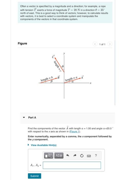 Solved Often a vector is specified by a magnitude and a | Chegg.com