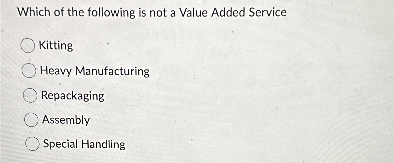 Solved Which of the following is not a Value Added | Chegg.com