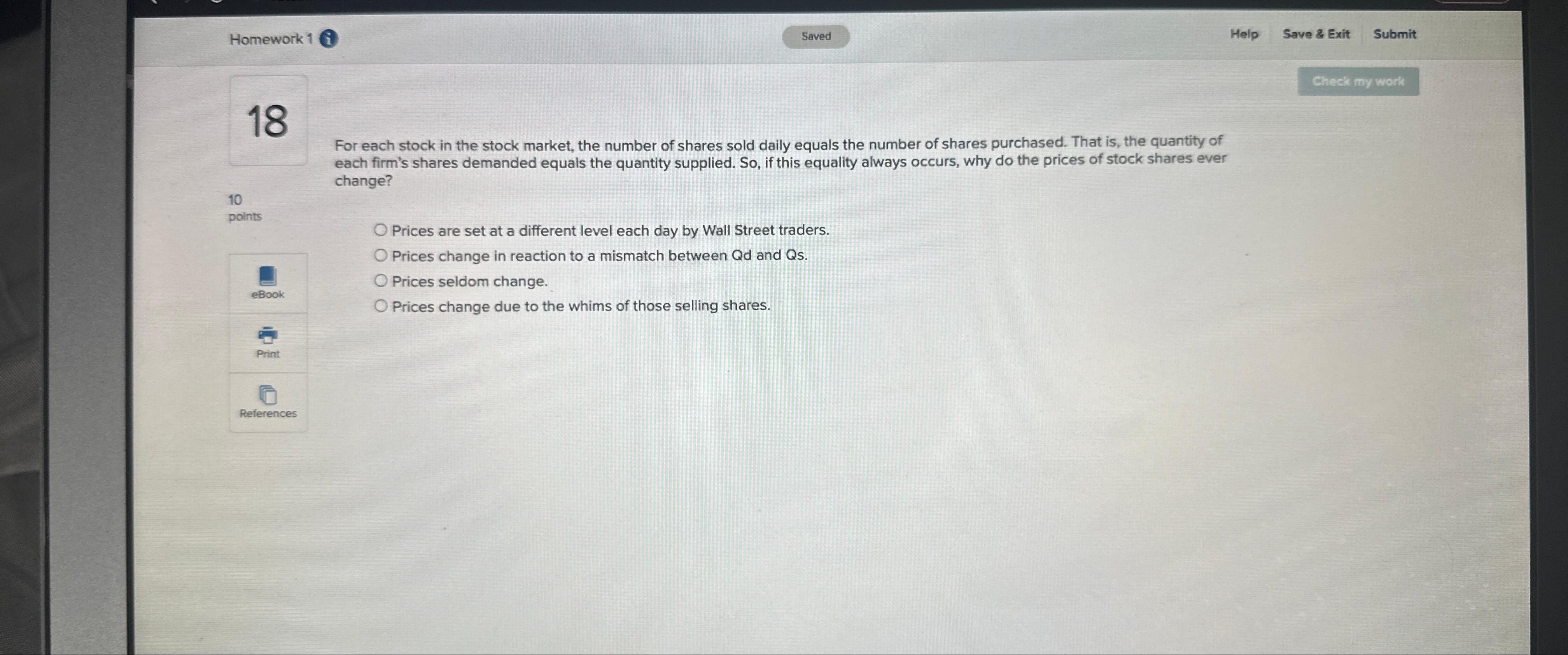Solved Homework 1 ﻿iHelpSave & ExitSubmit18For each stock in | Chegg.com