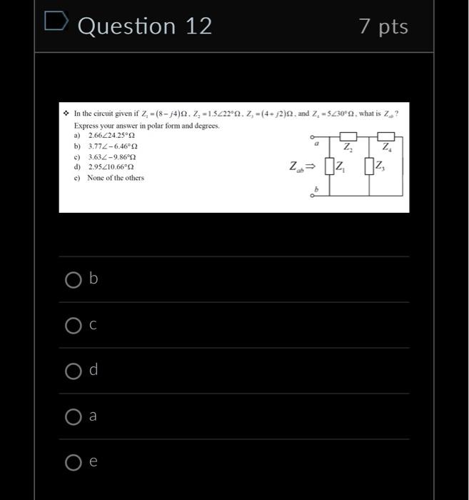 Solved Z1=(8−j4)Ω,Z2=1.5∠22∘Ω,Z3=(4+j2)Ω, and Z4=5∠30∘Ω | Chegg.com