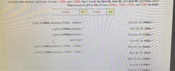 Solved Consider two memory partitions of sizes 150 Kb and | Chegg.com