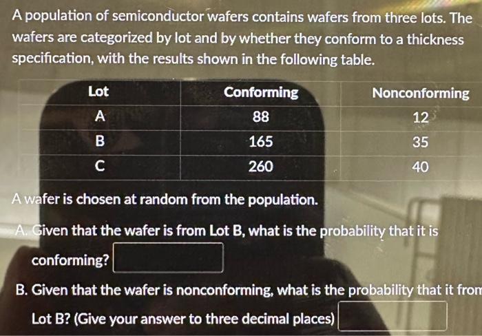 Solved A population of semiconductor wafers contains wafers | Chegg.com