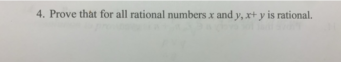 Solved 4. Prove that for all rational numbers x and y, x+ y | Chegg.com