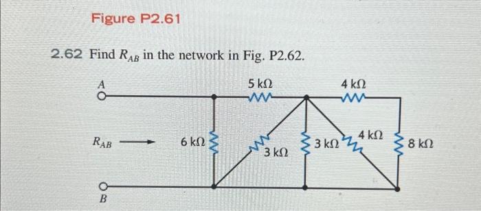 Solved Figure P2.61 2.62 Find RAB in the network in Fig. | Chegg.com