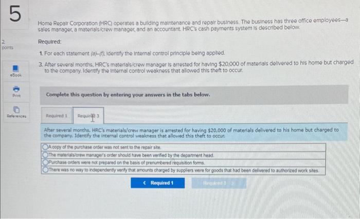 Solved Home Repair Corporation (HRC) operates a building | Chegg.com