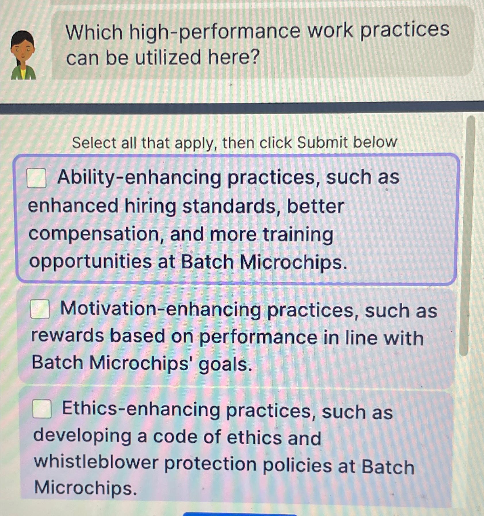 Solved Which high-performance work practices can be utilized | Chegg.com