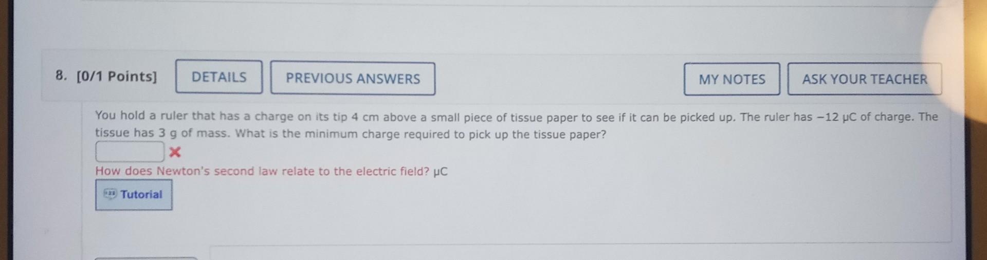 Solved You hold a ruler that has a charge on its tip 4 cm | Chegg.com