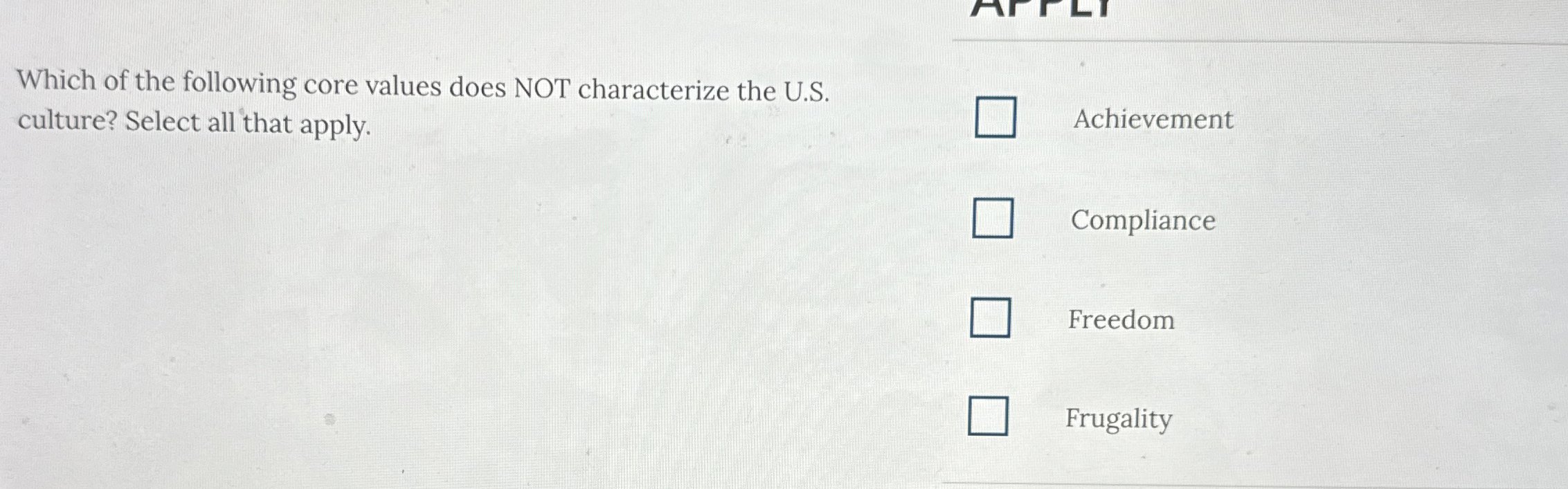 Solved Which of the following core values does NOT | Chegg.com