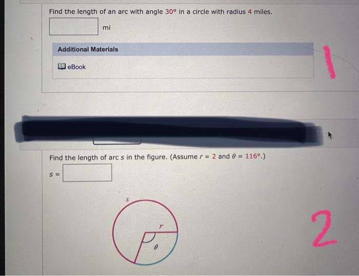 Solved Find the length of an arc with angle 30∘ in a circle | Chegg.com