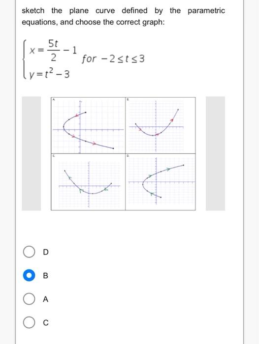 Solved sketch the plane curve defined by the parametric | Chegg.com