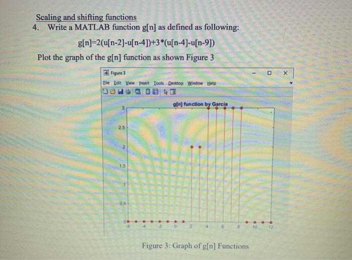 Solved Scaling and shifting functions 4. Write a MATLAB | Chegg.com
