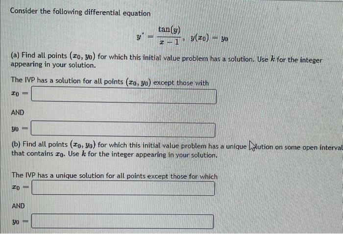 Solved Consider the following differential equation | Chegg.com