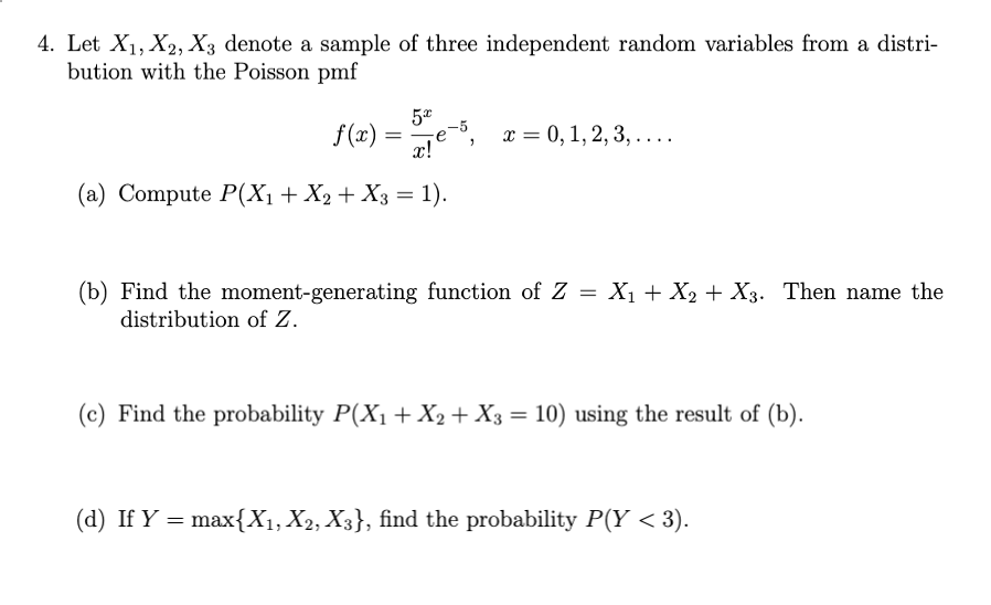 Solved Let x1,x2,x3 ﻿denote a sample of three independent | Chegg.com