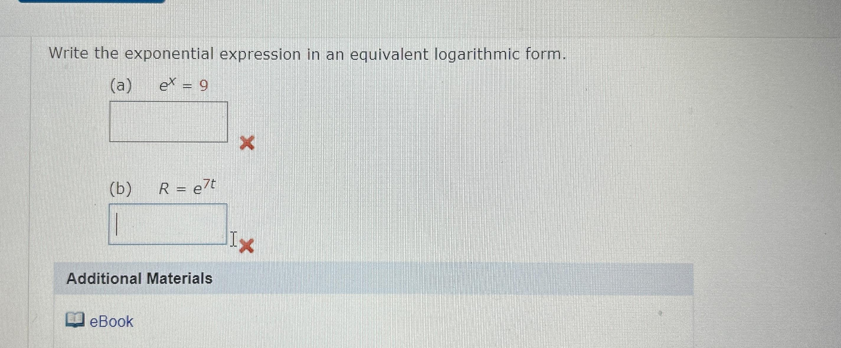 Solved Write the exponential expression in an equivalent | Chegg.com