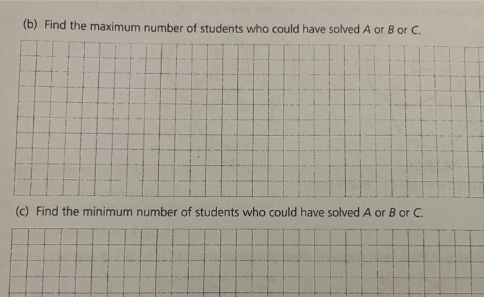 Solved Three problems, A,B and C, were given to a set of | Chegg.com