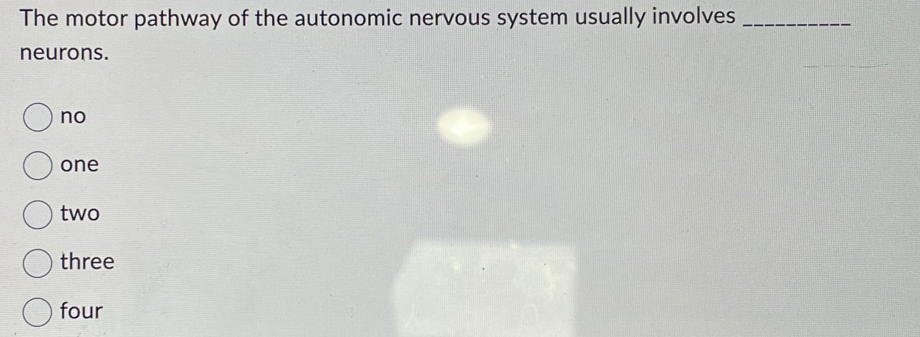Solved The motor pathway of the autonomic nervous system | Chegg.com