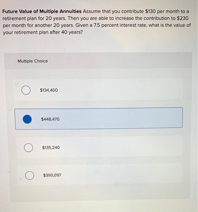 Solved Future Value of Multiple Annuities Assume that you | Chegg.com