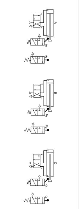 Given the pneumatic signals A, B, and C, draw a | Chegg.com