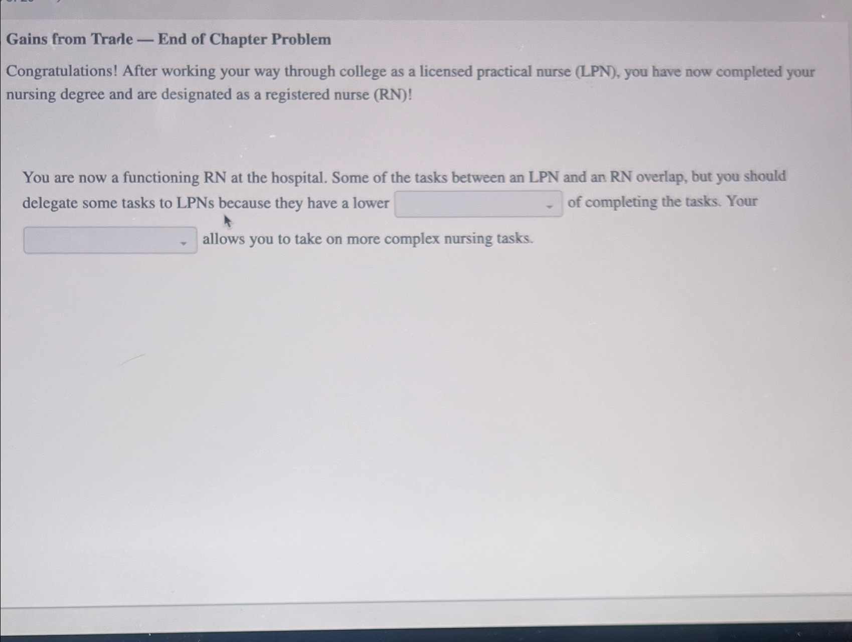 Solved Gains from Trarle - ﻿End of Chapter | Chegg.com