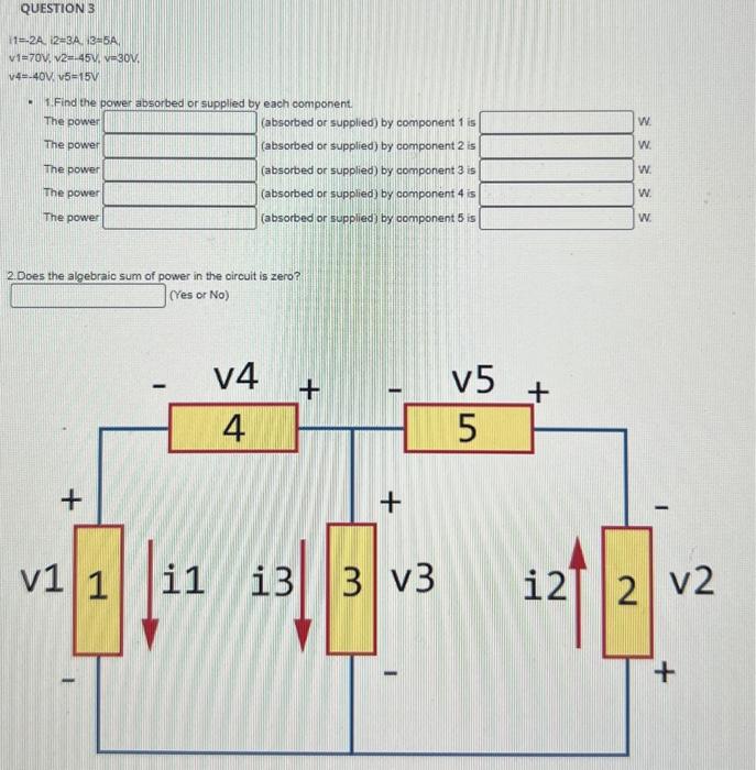 Solved v1=70v,v2=−45v,v=30v.v4=−40v,v5=15V - 1. Find the | Chegg.com