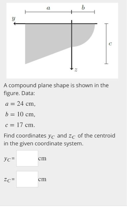 Solved a b. y A compound plane shape is shown in the figure. | Chegg.com