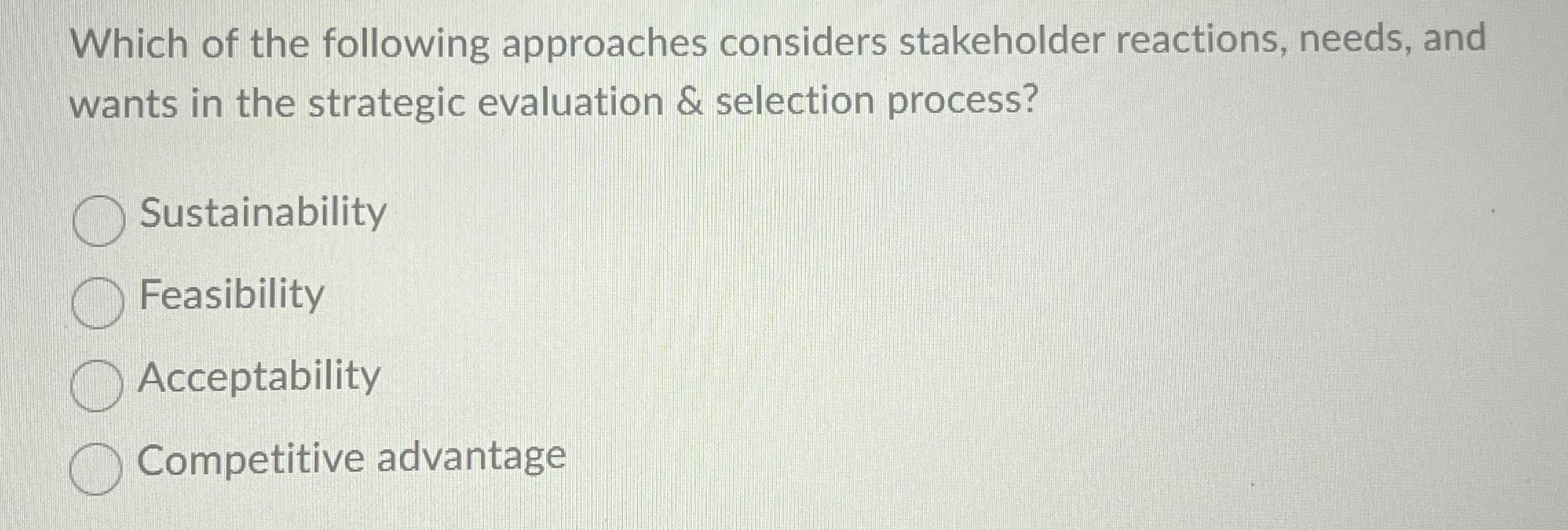 Solved Which of the following approaches considers | Chegg.com