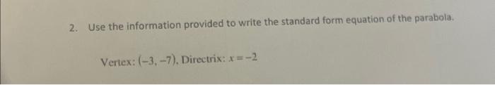 Solved 2. Use the information provided to write the standard | Chegg.com