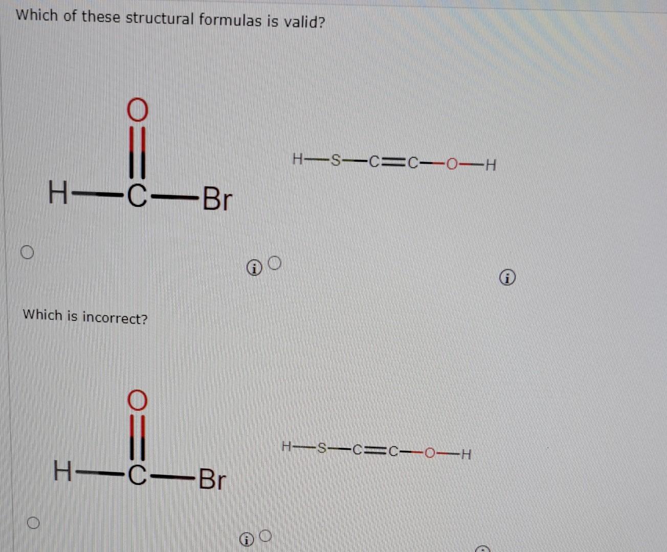 Solved Which of these structural formulas is valid? (i) | Chegg.com
