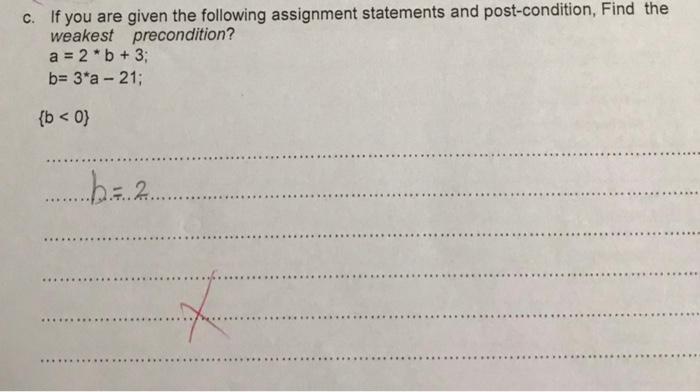 Solved c. If you are given the following assignment | Chegg.com