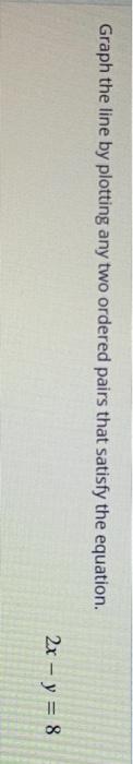 Solved Graph the line by plotting any two ordered pairs that | Chegg.com