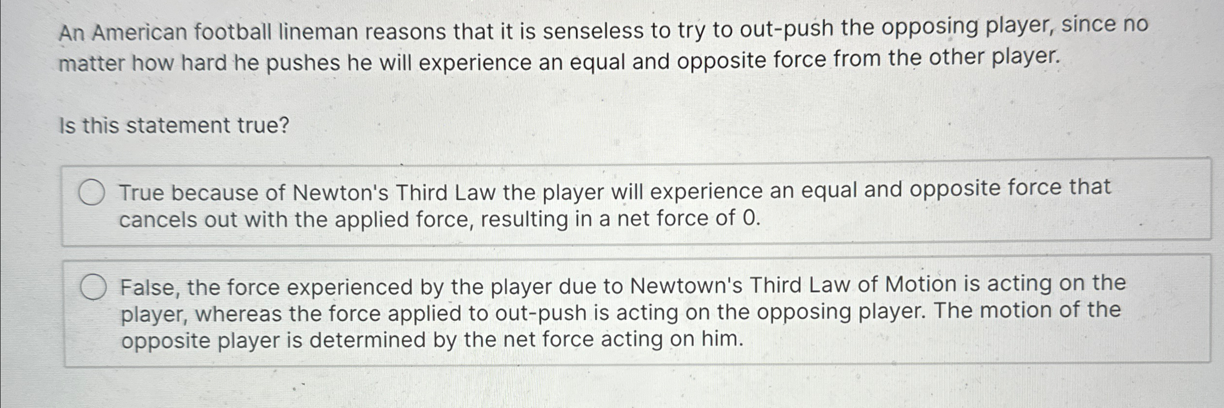 Solved An American football lineman reasons that it is | Chegg.com