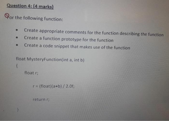Solved or the following function: - Create appropriate | Chegg.com