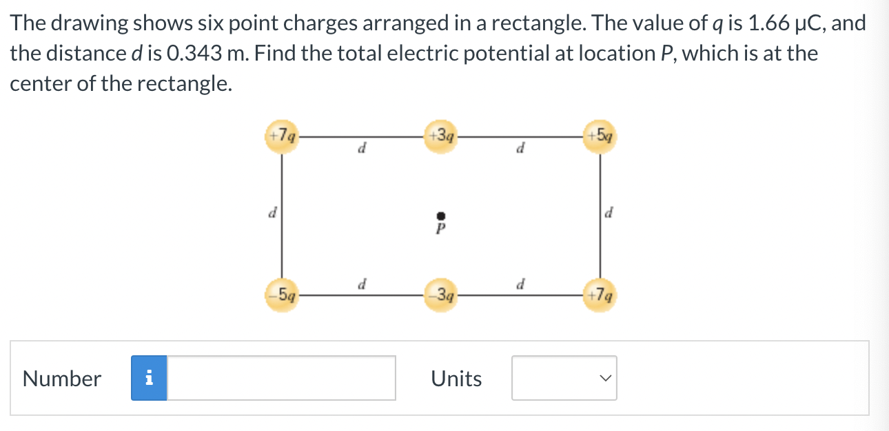 Solved The drawing shows six point charges arranged in a | Chegg.com