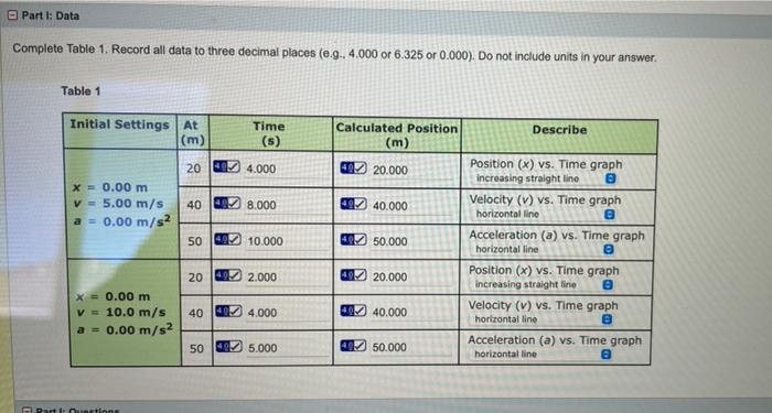 Solved Part 1: Data Complete Table 1. Record all data to | Chegg.com Solved Part 1: Data Complete Table 1. Record all data to | Chegg.com