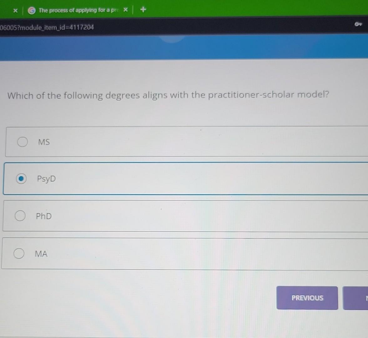 Solved Which of the following degrees aligns with the | Chegg.com