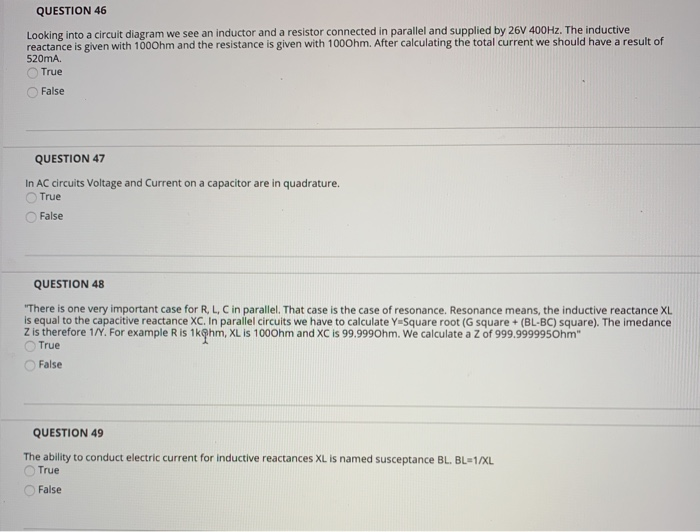 Solved QUESTION 38 The inductive reactance XL increase its | Chegg.com