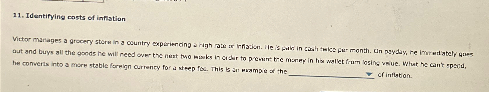 Solved Identifying costs of inflationVictor manages a | Chegg.com
