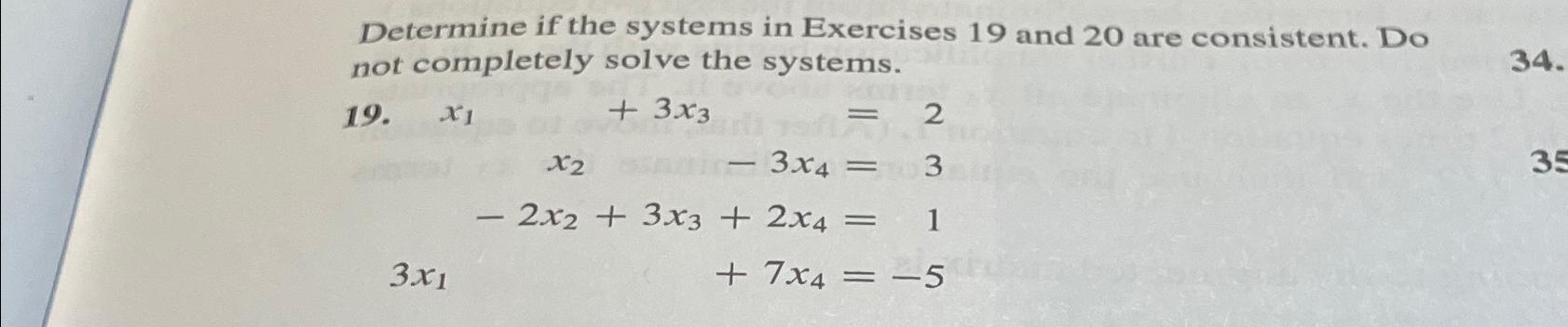 Solved Determine if the systems in Exercises 19 ﻿and 20 ﻿are | Chegg.com