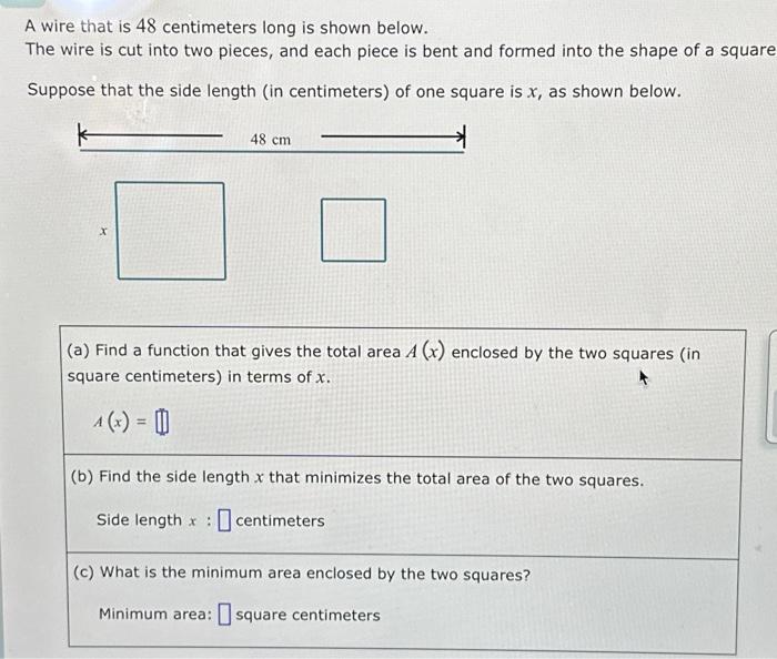 Solved A wire that is 48 centimeters long is shown below. | Chegg.com