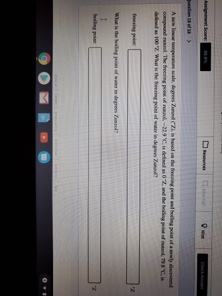 Solved Assignment Score: 88.9% Resources Give Up? Hint Check | Chegg.com