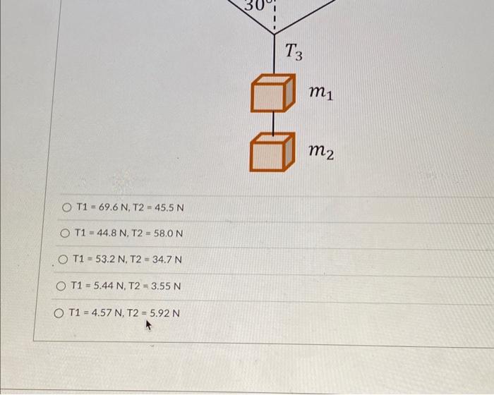 Solved Two masses m1=3.00 kg and m2=4.00 kg are suspended | Chegg.com