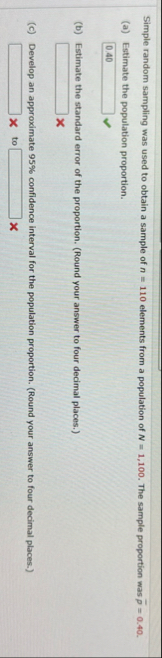 Solved Simple random sampling was used to obtain a sample of | Chegg.com