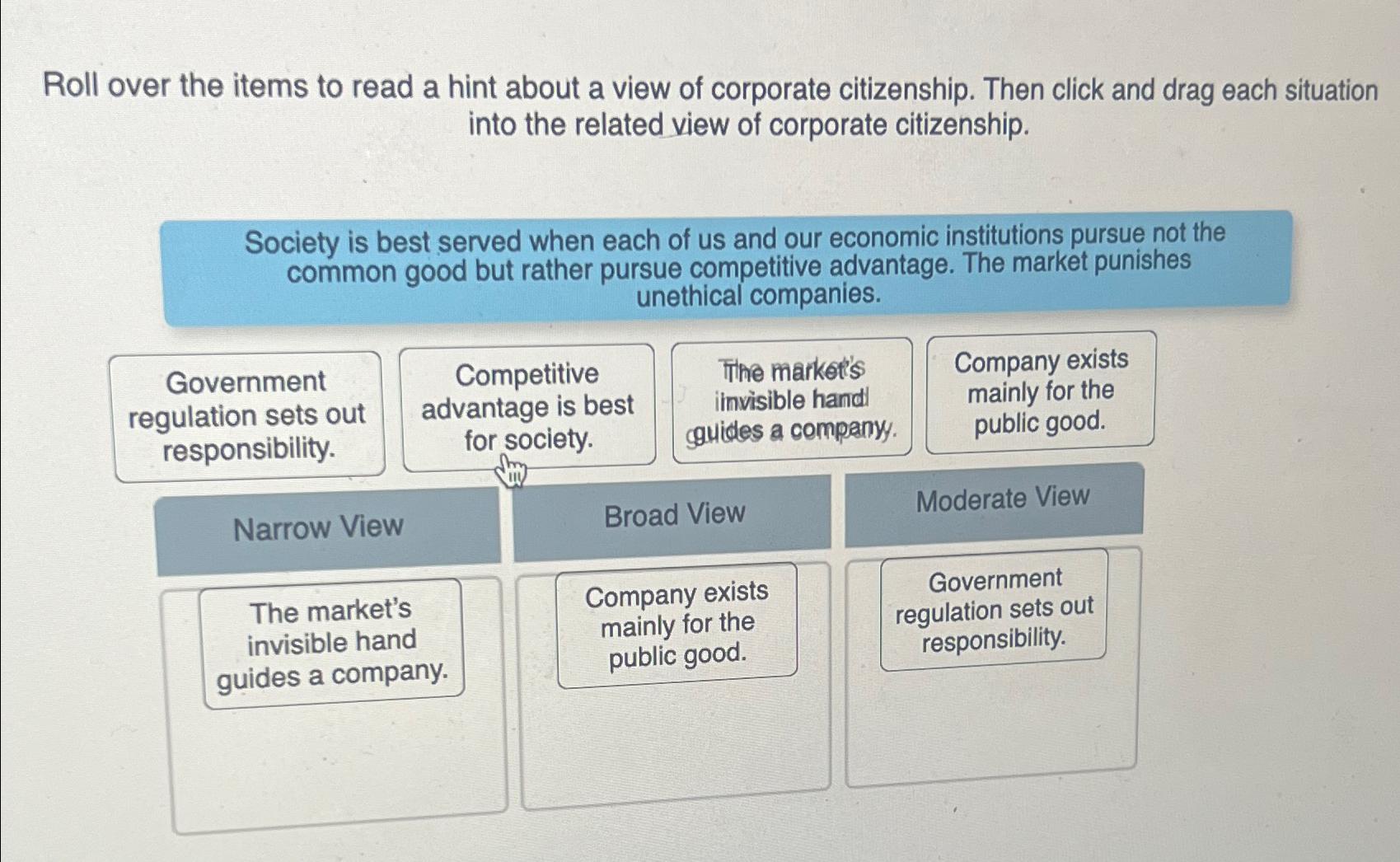 Solved Roll over the items to read a hint about a view of | Chegg.com